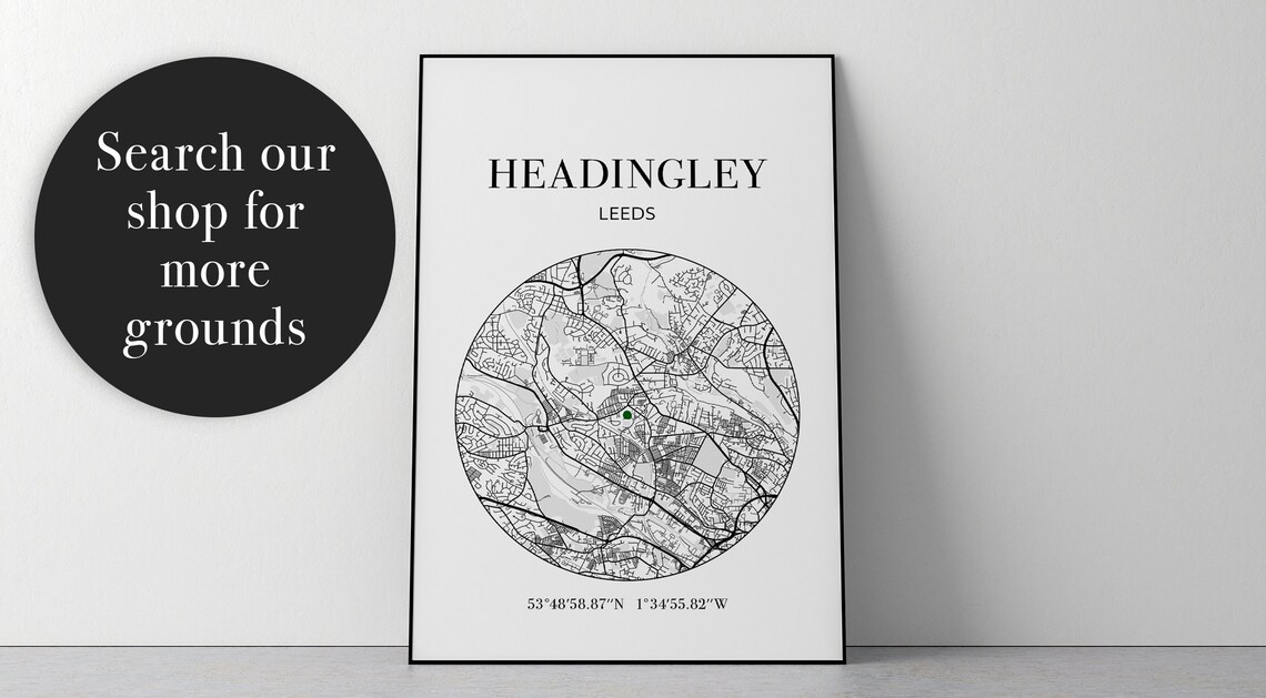 Personalised Cricket Ground Map Print / Your Cricket Stadium / | Etsy