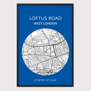 Queens Park Rangers: Loftus Road Map Print - Etsy