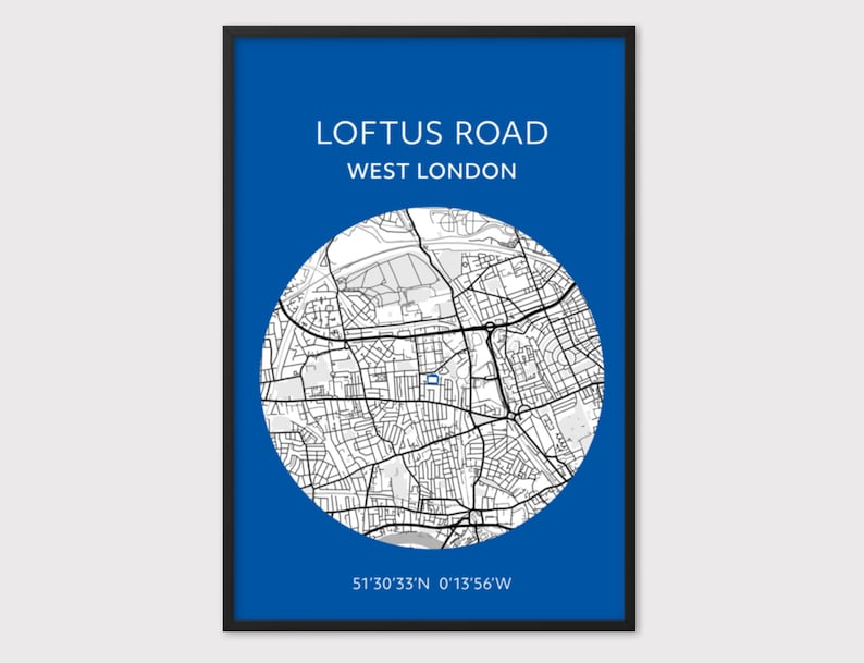 Queens Park Rangers: Loftus Road map print | Etsy