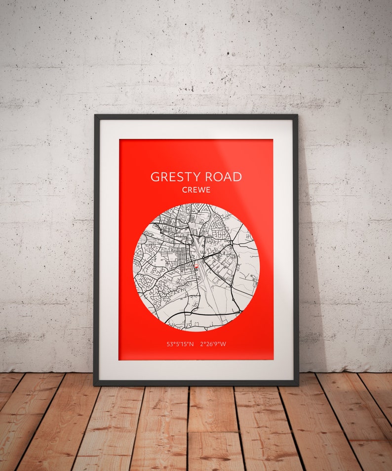 Crewe Alexandra Print: Gresty Road Map | Etsy