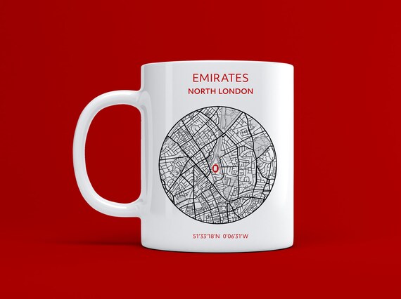 Arsenal Mug: Emirates Map | Etsy