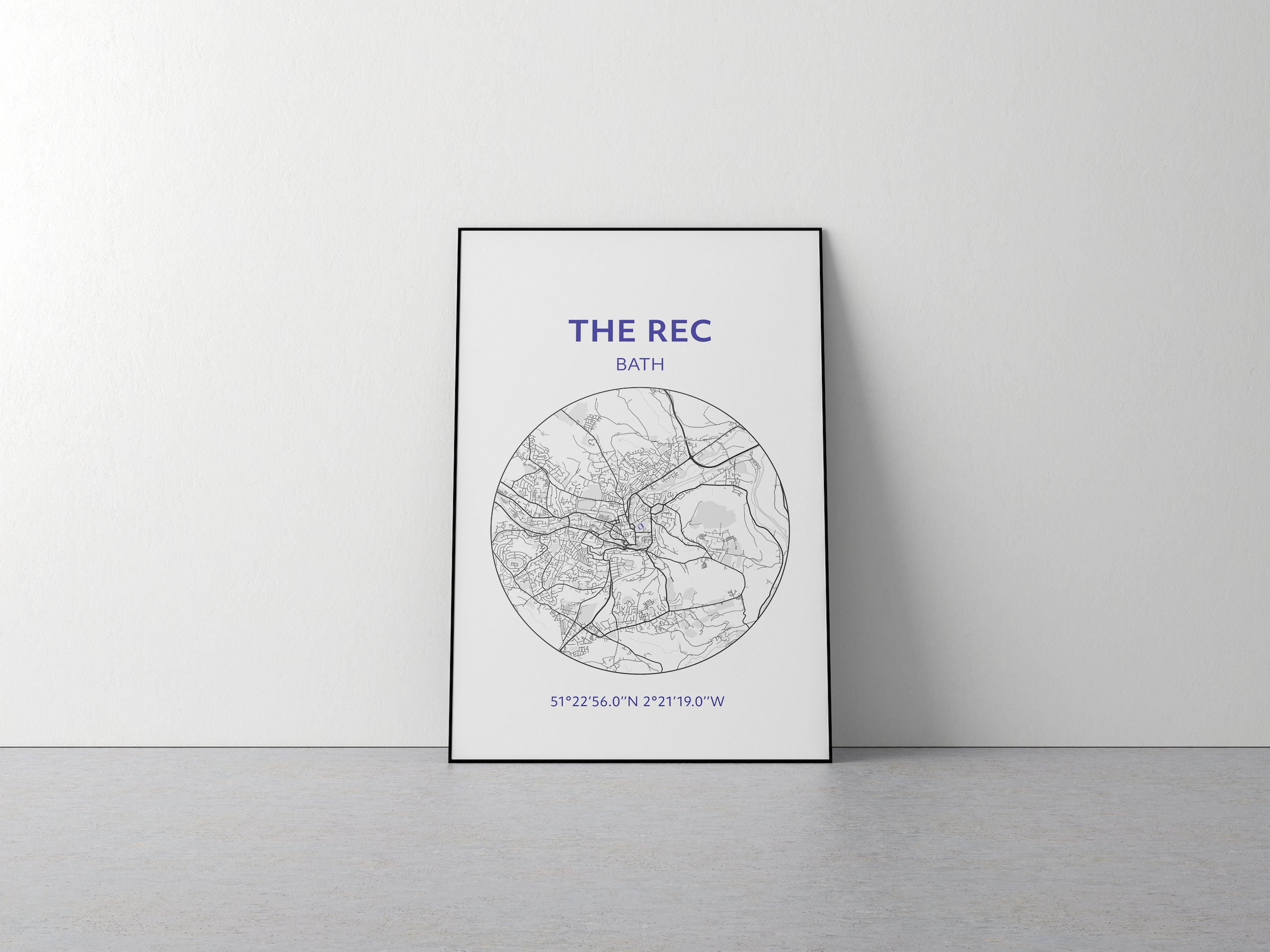 Bath Rugby Print: Recreation Ground Map | Etsy UK