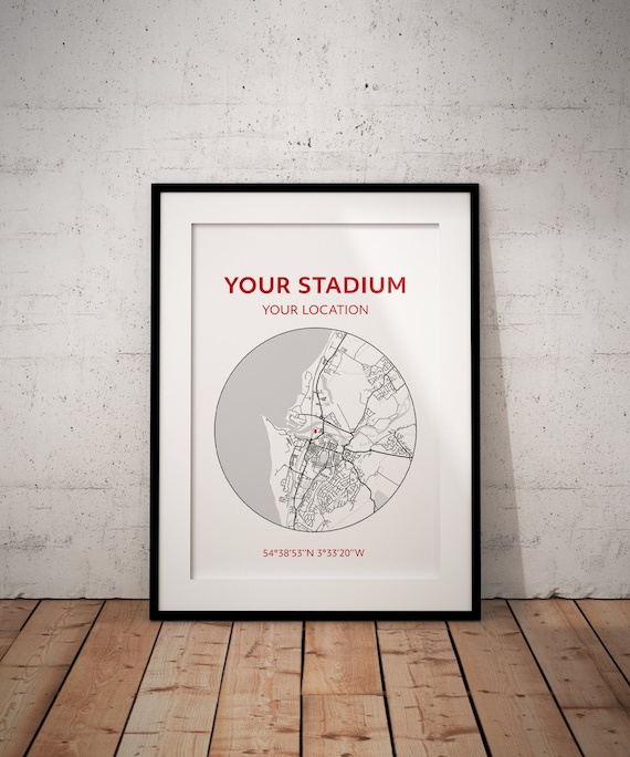 Personalised Rugby Ground Map Print / Your Rugby Stadium / | Etsy