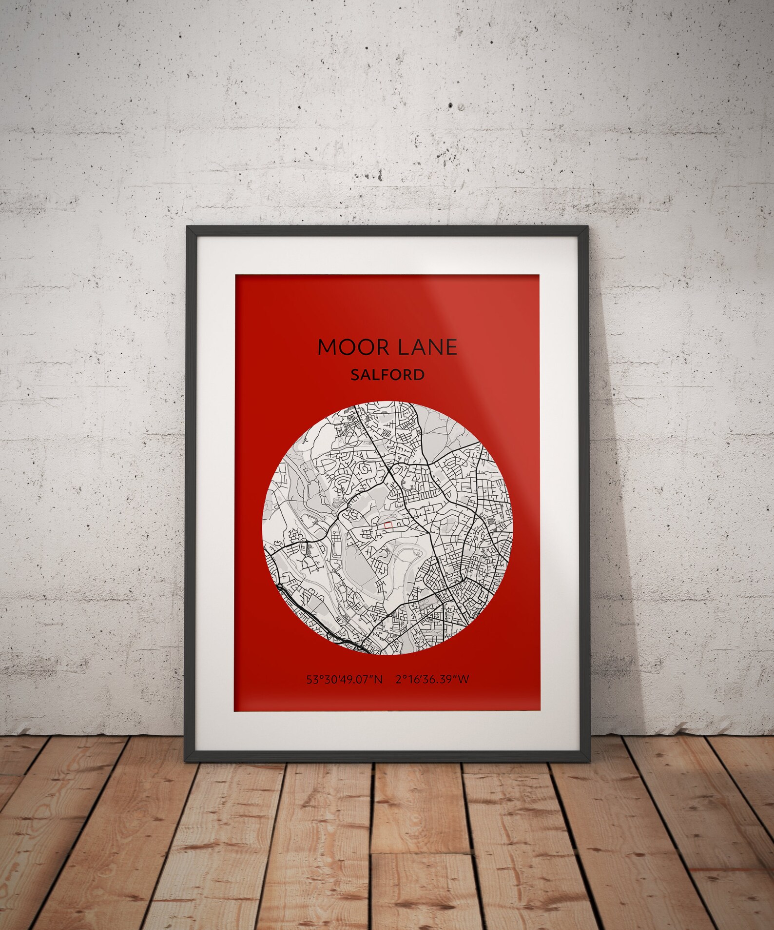 Salford City Print: Moor Lane Map - Etsy