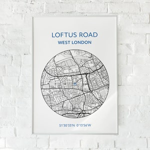 Queens Park Rangers: Loftus Road Map Print - Etsy