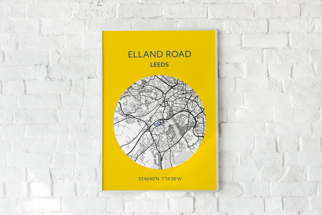 Leeds United: Elland Road Map Print - Etsy