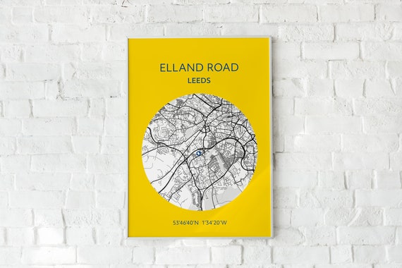 Leeds United: Elland Road Map Print | Etsy