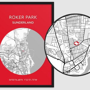Sunderland Roker Park/stadium of Light Maps - Etsy UK