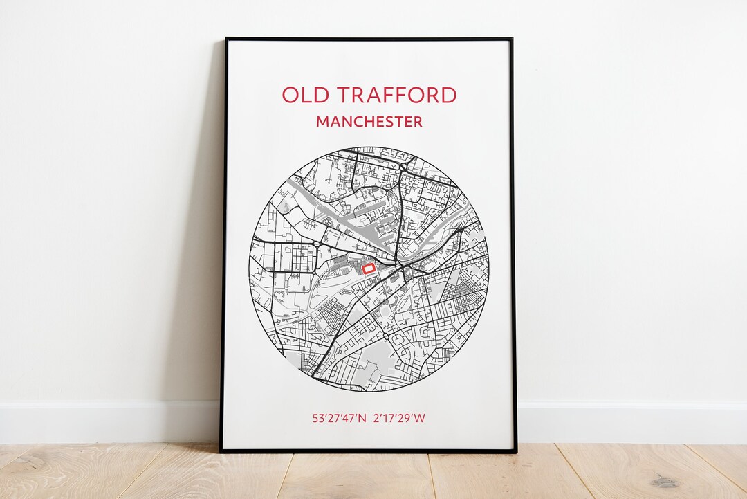 Man Utd Print: Old Trafford Map - Etsy