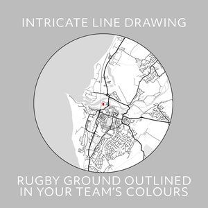 Personalised Rugby Ground Map Print / Your Rugby Stadium / Personalised ...