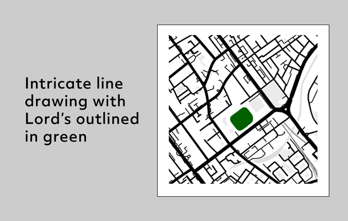 Lord's Cricket Ground Map Print | Etsy