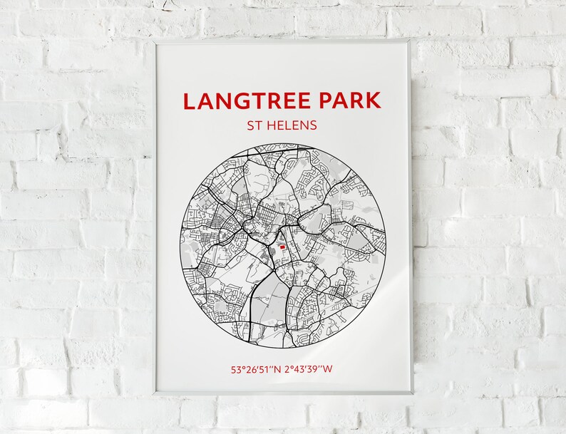 St Helens Rugby Print: Langtree Park / Knowsley Road Map - Etsy UK