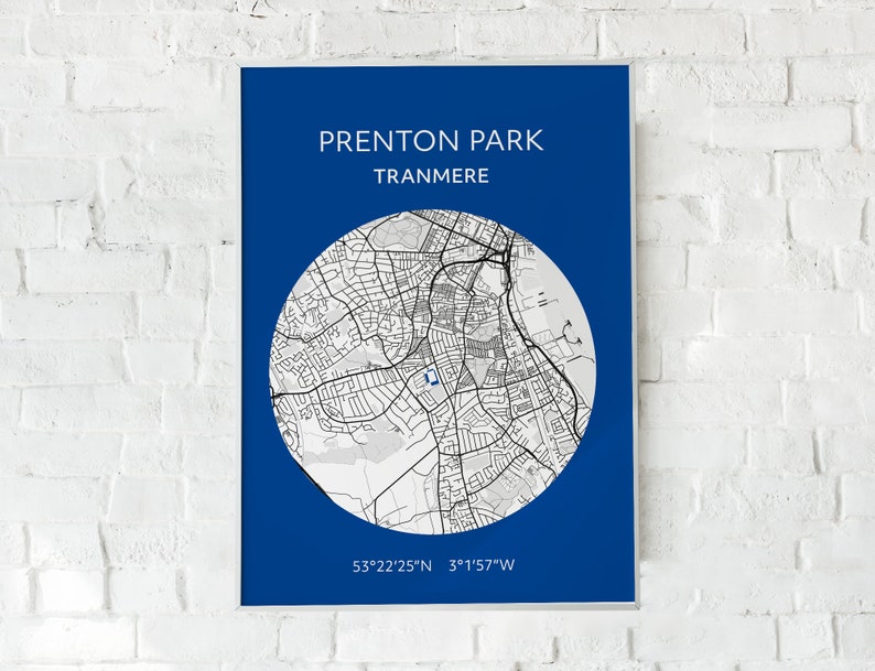 Tranmere Rovers Print: Prenton Park Map - Etsy