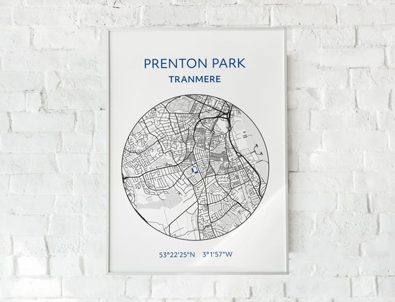 Tranmere Rovers Print: Prenton Park Map | Etsy