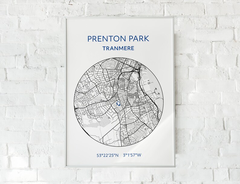 Tranmere Rovers Print: Prenton Park Map - Etsy