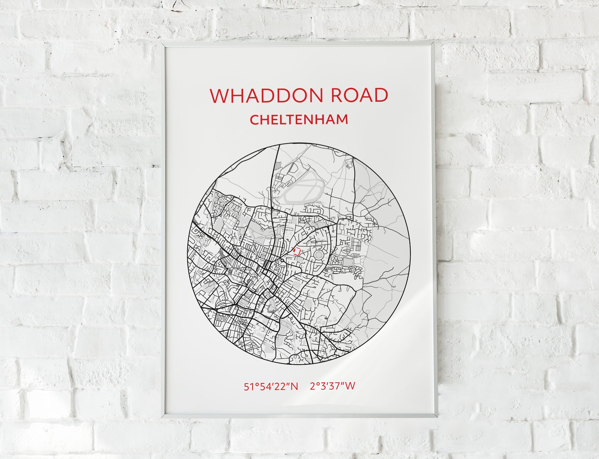 Cheltenham Town Print: Whaddon Road Map - Etsy