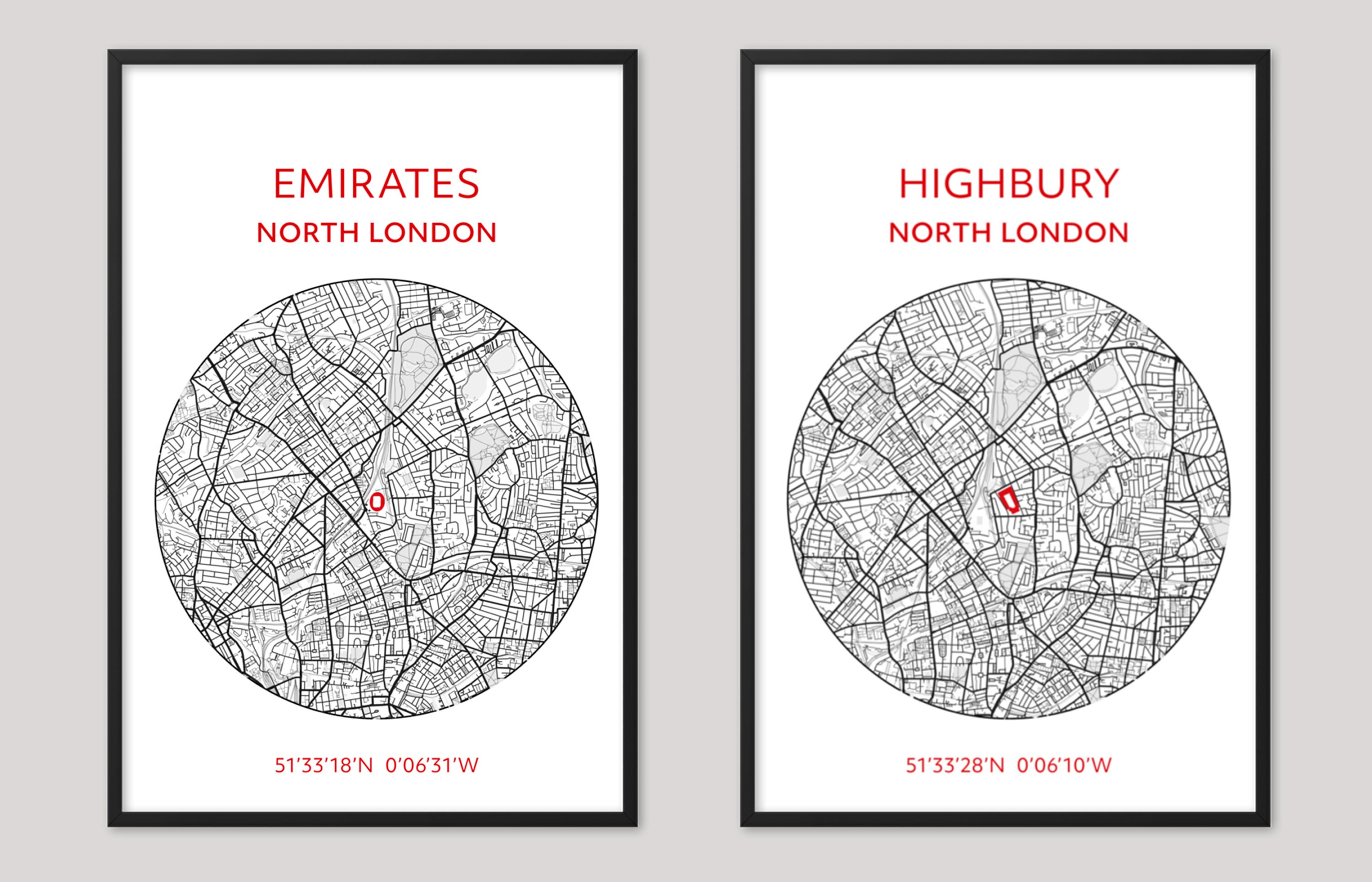 Arsenal Highbury/emirates Map | Etsy UK