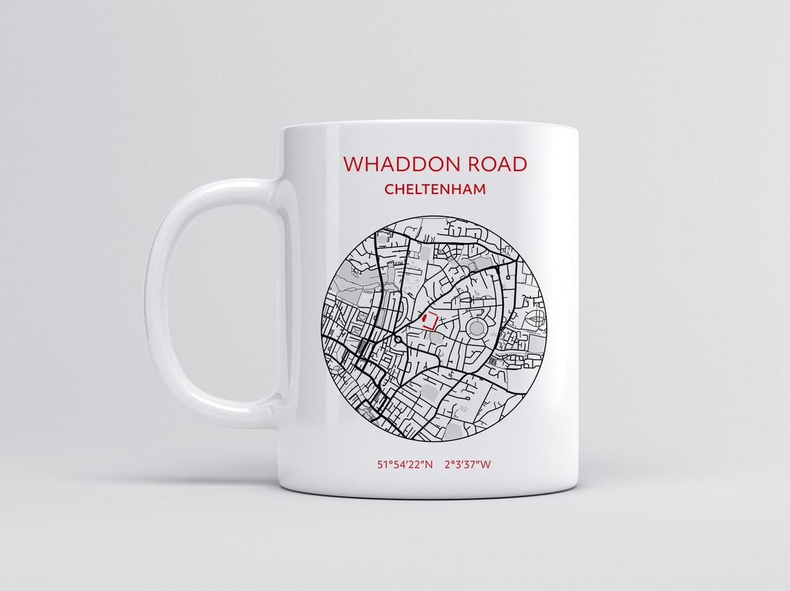 Cheltenham Town Mug: Whaddon Road Map | Etsy