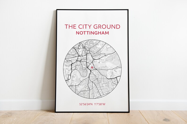 Nottingham Forest Print: City Ground Map | Etsy