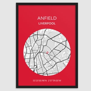 Liverpool Print: Anfield Map - Etsy