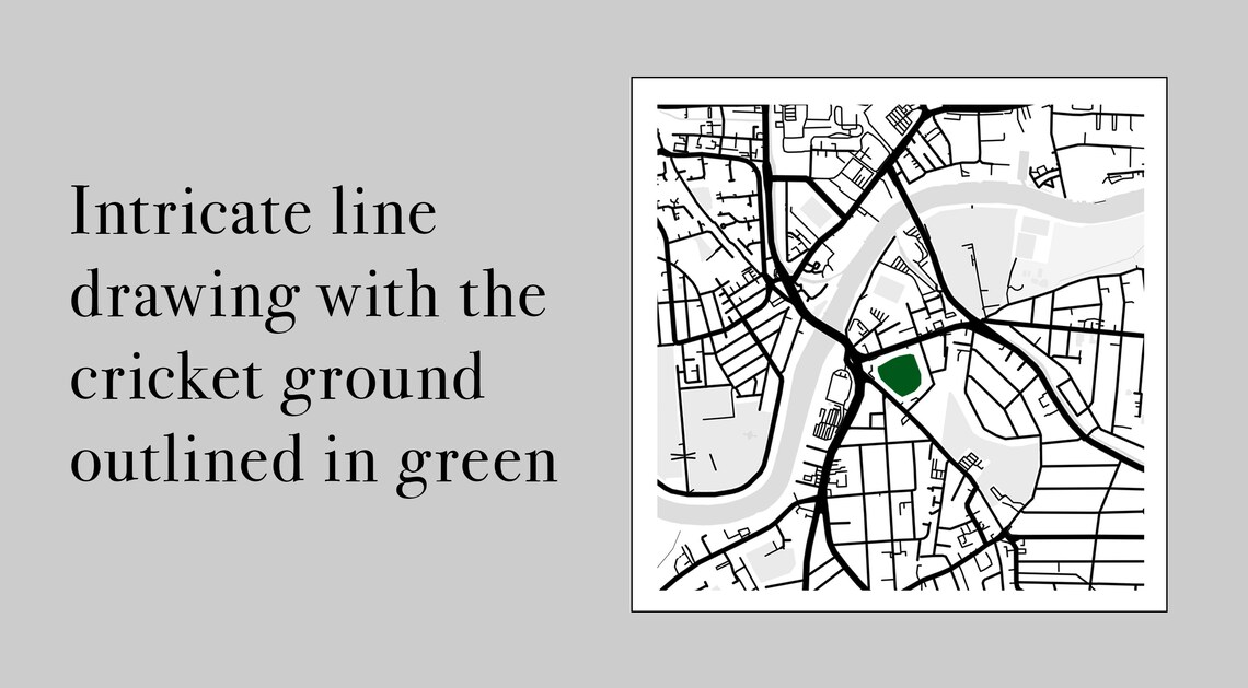 Trent Bridge Cricket Ground Map Print - Etsy UK