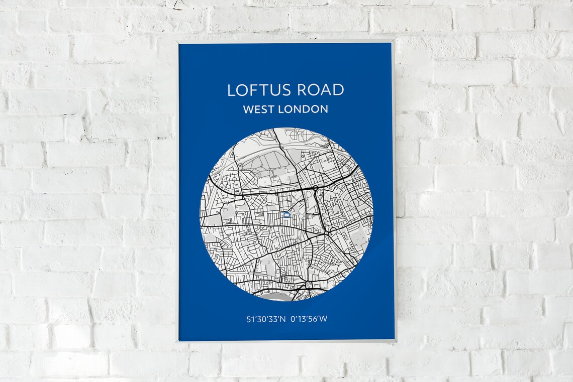 Queens Park Rangers: Loftus Road map print | Etsy