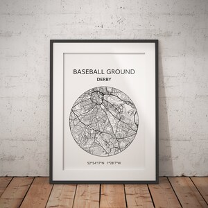 Derby County: Baseball Ground Map Print - Etsy