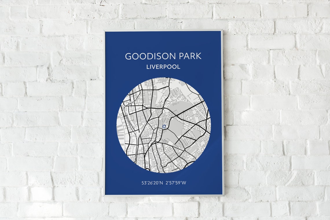 Everton Print: Goodison Park Map - Etsy