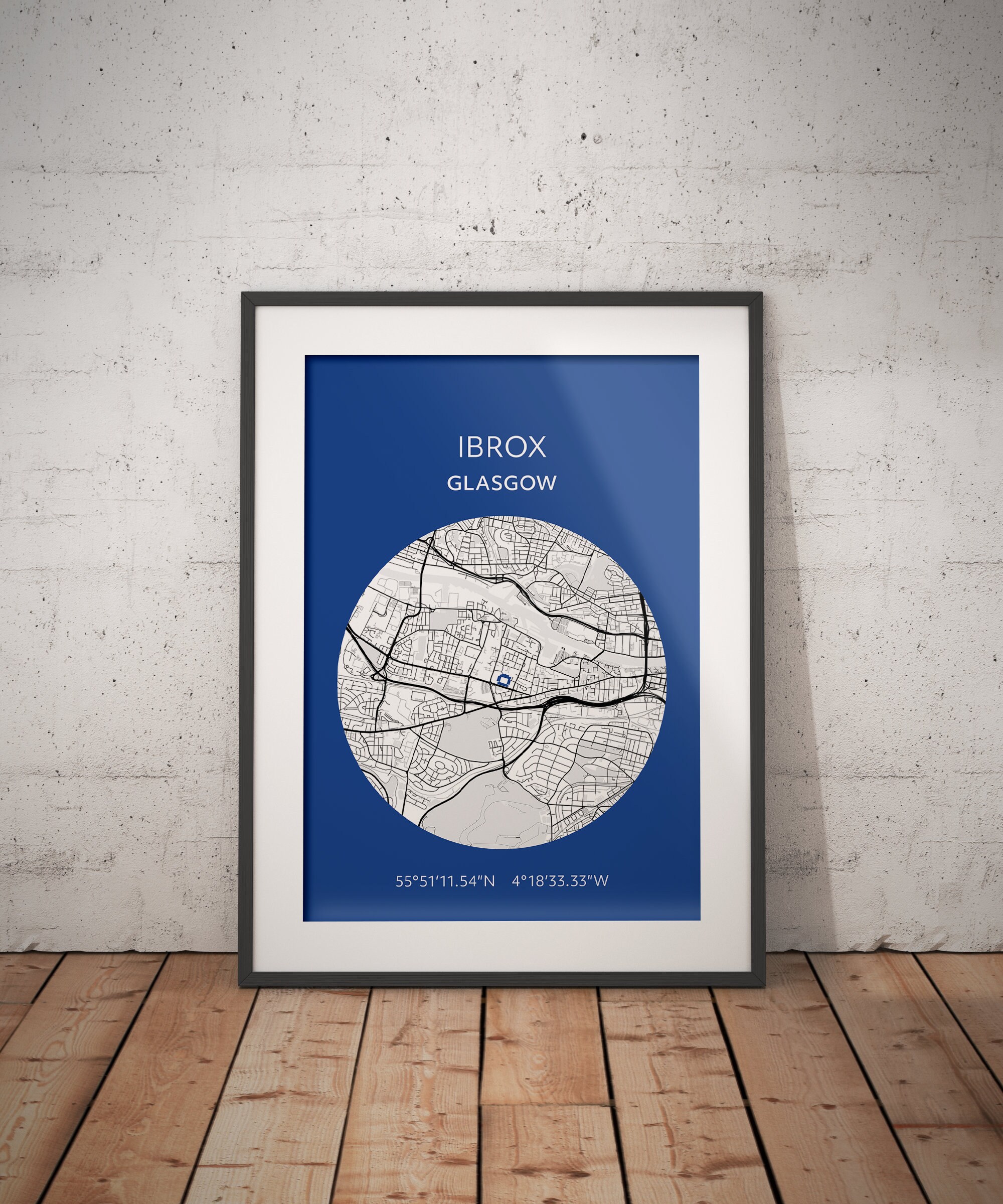 Glasgow Rangers Print: Ibrox Stadium Map - Etsy