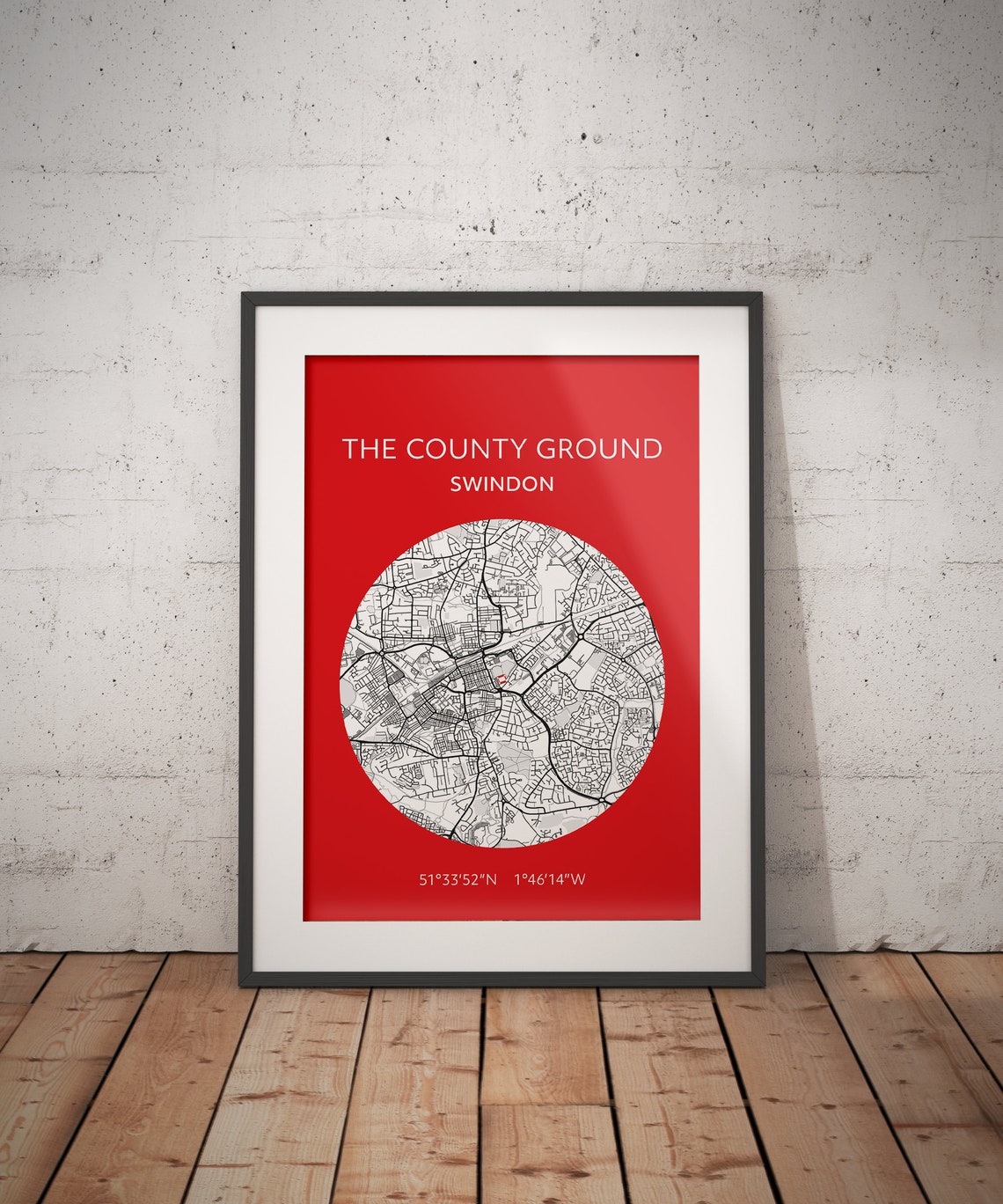 Swindon Town Print: the County Ground Map - Etsy UK