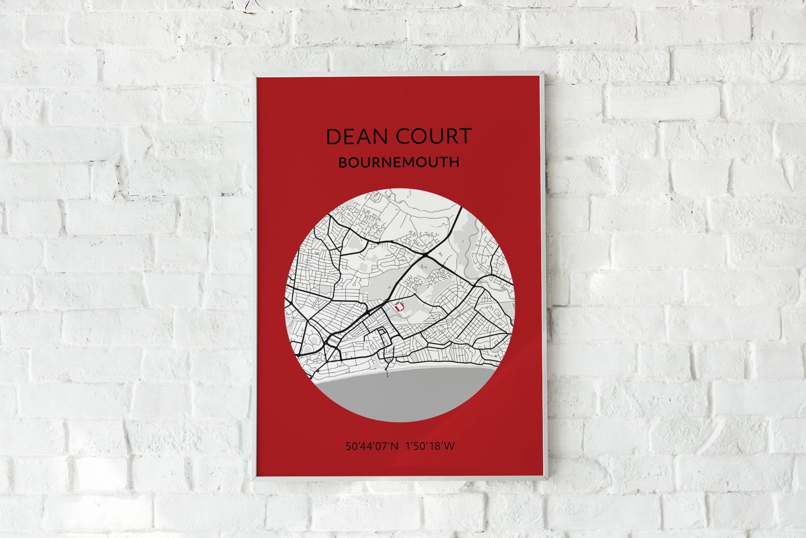 Bournemouth Print: Dean Court Map | Etsy