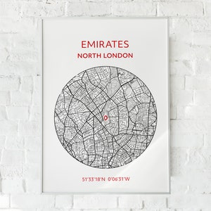 Arsenal Highbury/emirates Map - Etsy
