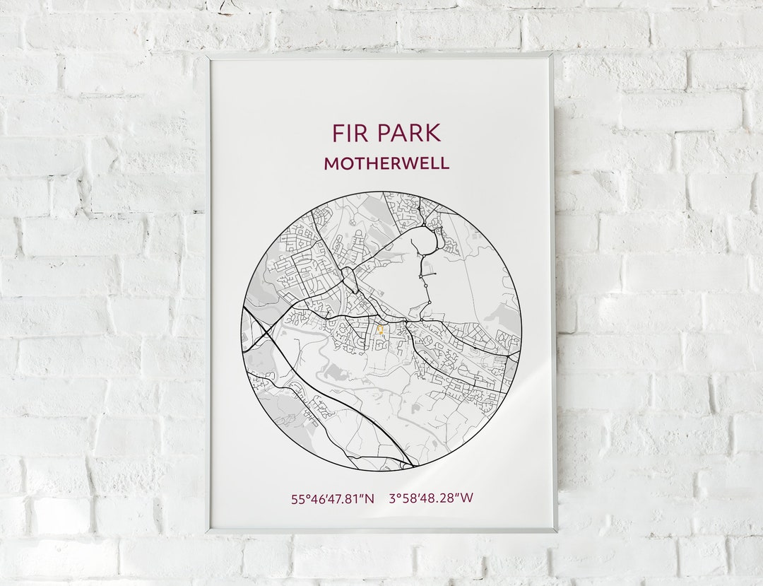 Motherwell Print: Fir Park Map - Etsy UK
