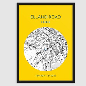 Leeds United: Elland Road Map Print - Etsy
