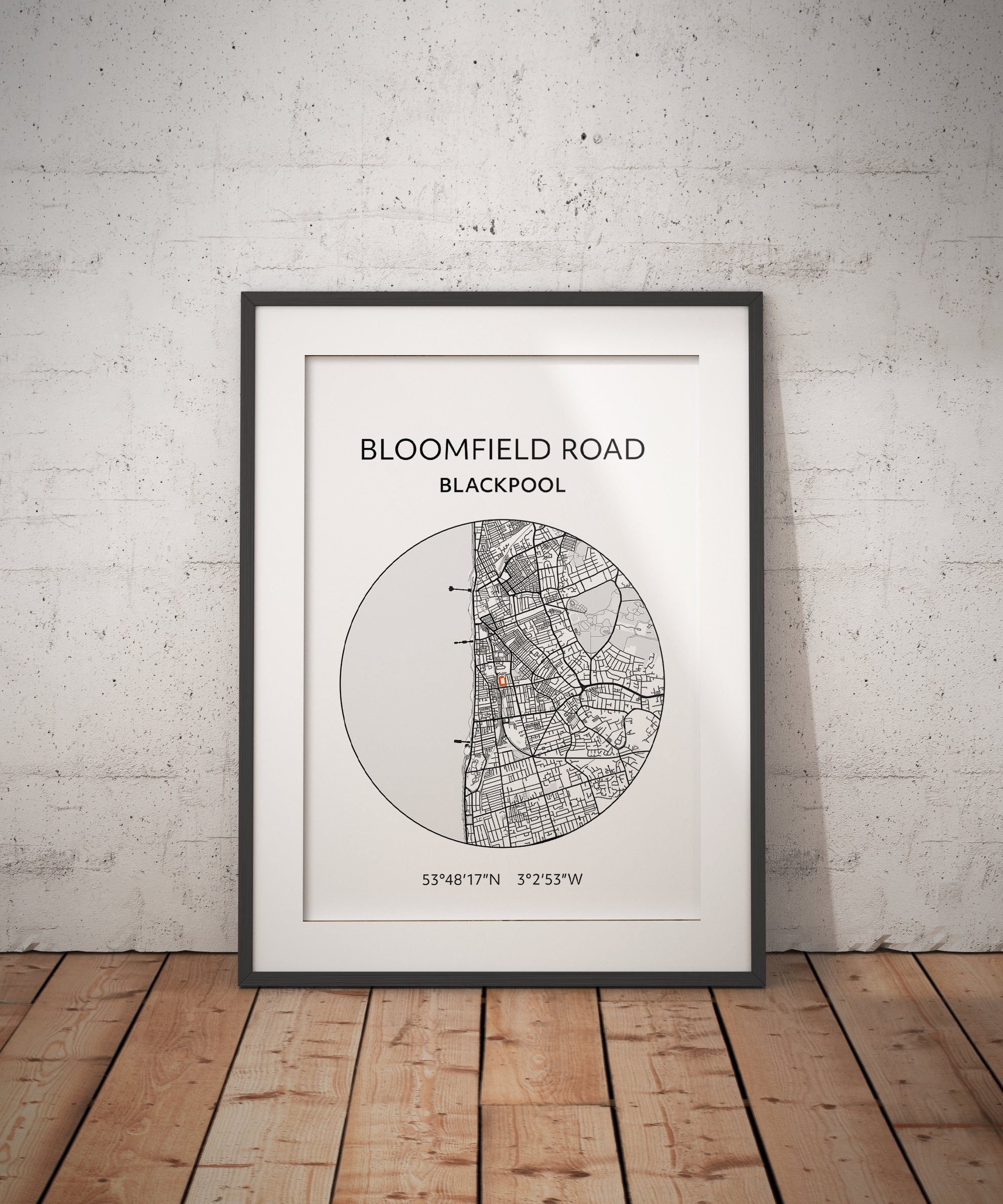 Blackpool Print: Bloomfield Road Map - Etsy