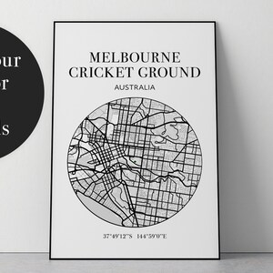 Personalised Cricket Ground Map Print / Your Cricket Stadium ...