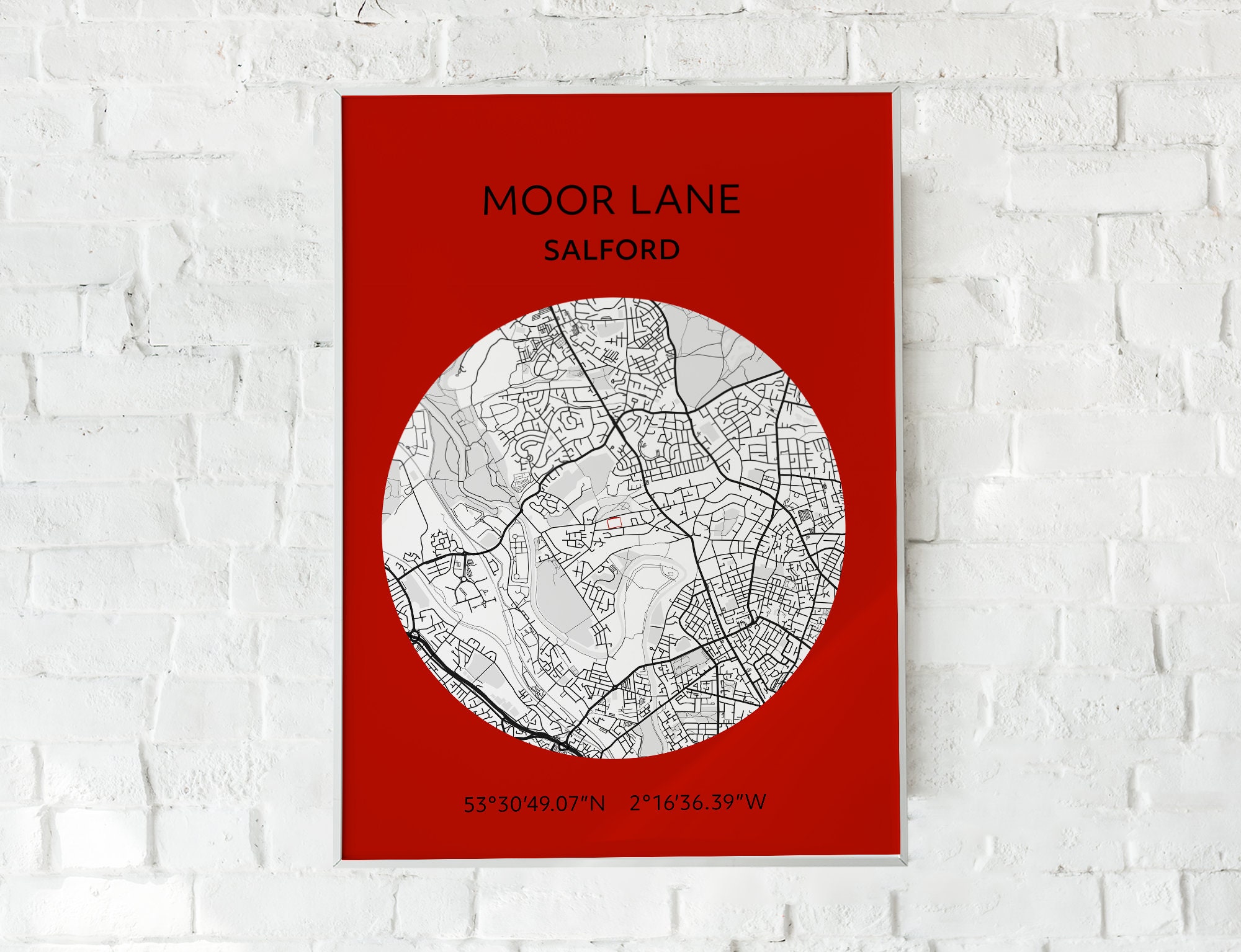 Salford City Print: Moor Lane Map - Etsy