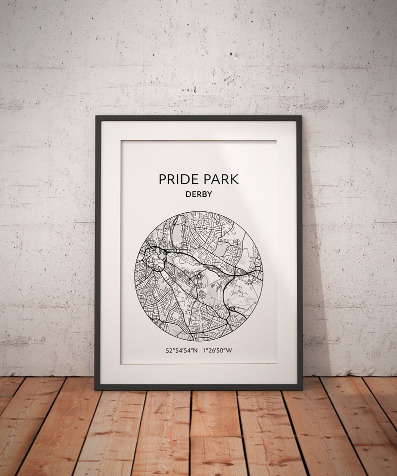 Derby County: Pride Park Map Print | Etsy