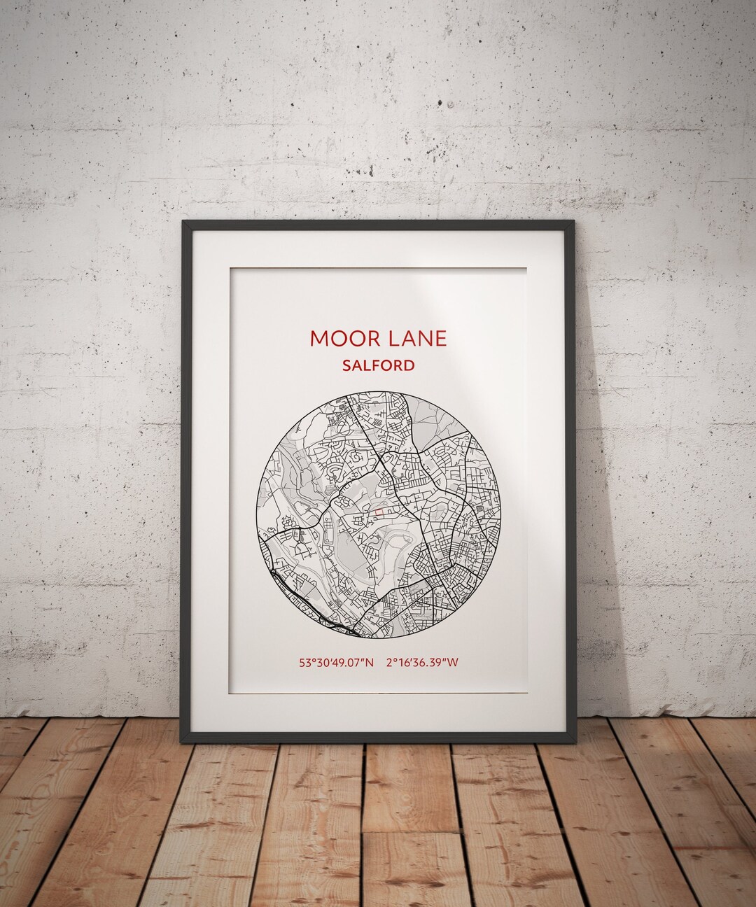Salford City Print: Moor Lane Map - Etsy