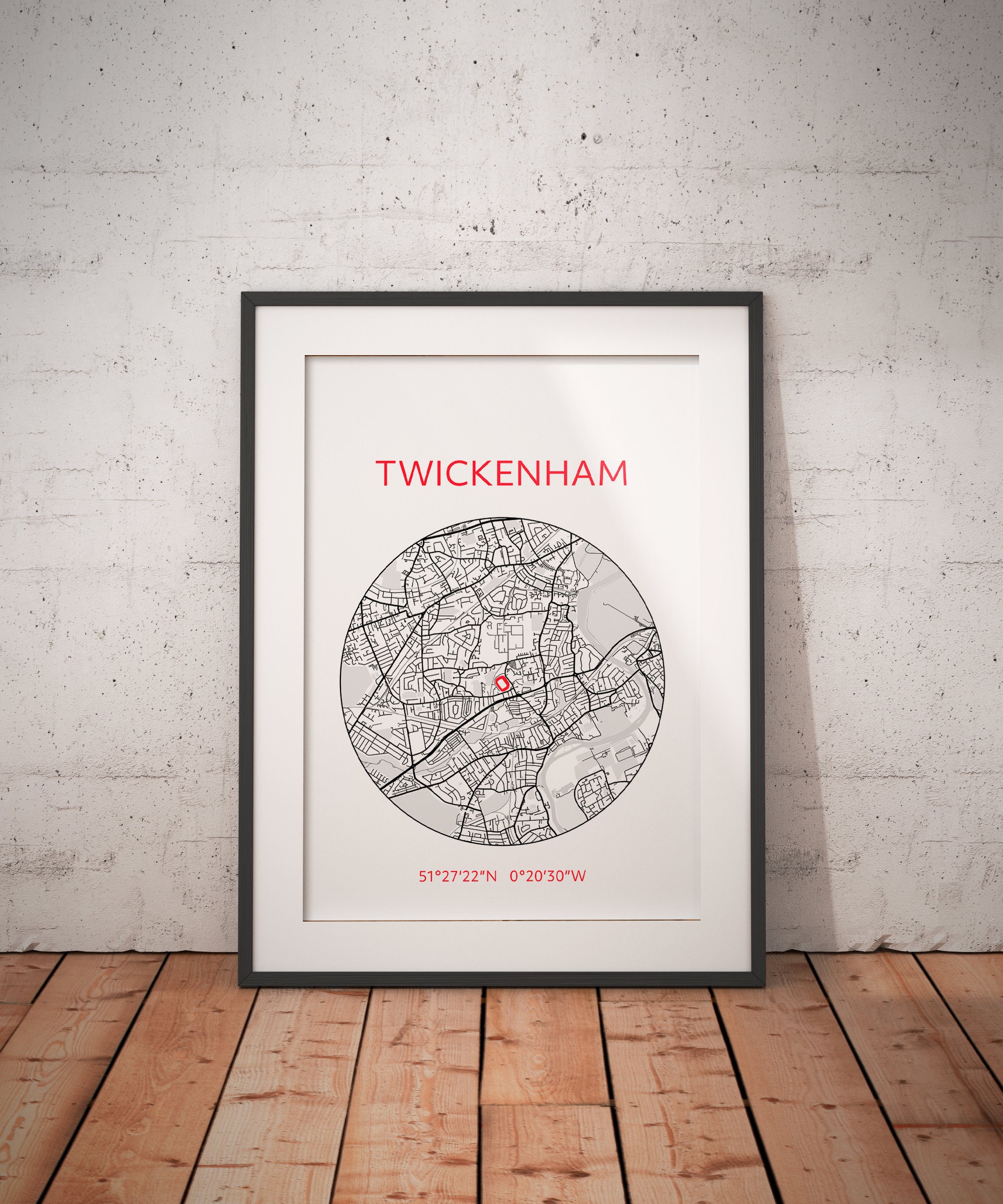 Twickenham, Home of Rugby, Map Print - Etsy