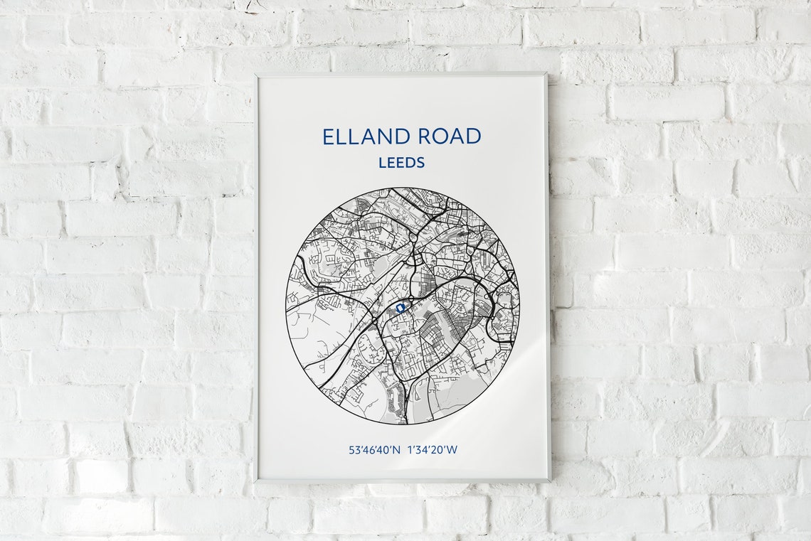 Leeds United: Elland Road Map Print - Etsy