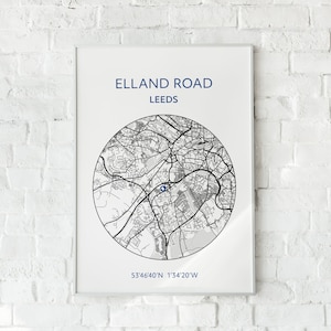 Leeds United: Elland Road Map Print - Etsy