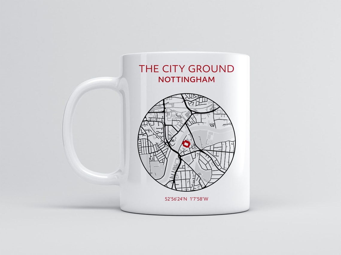 Nottingham Forest Mug: City Ground Map | Etsy