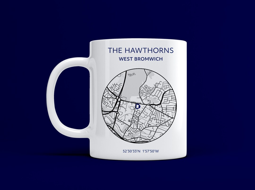 West Bromwich Albion Mug: the Hawthorns Map - Etsy