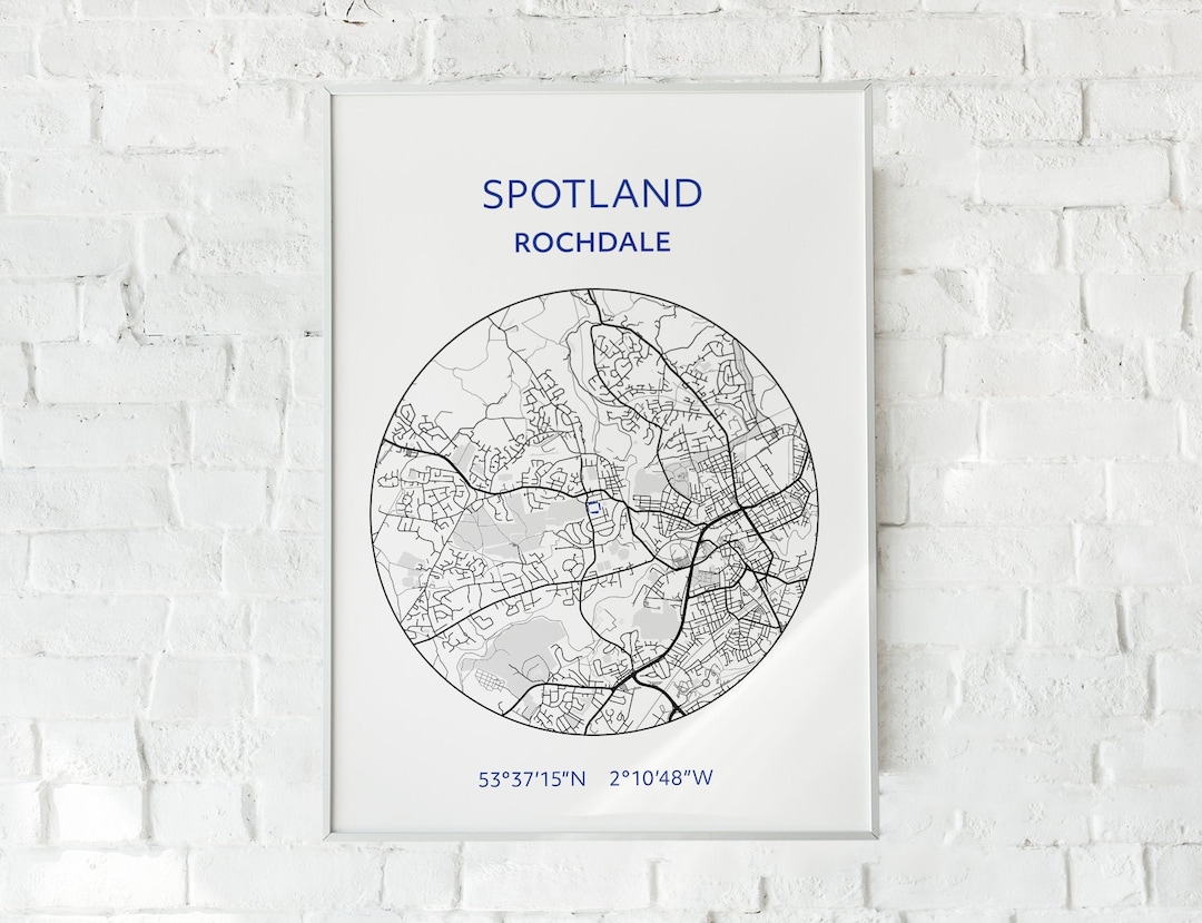 Rochdale Print: Spotland Map - Etsy