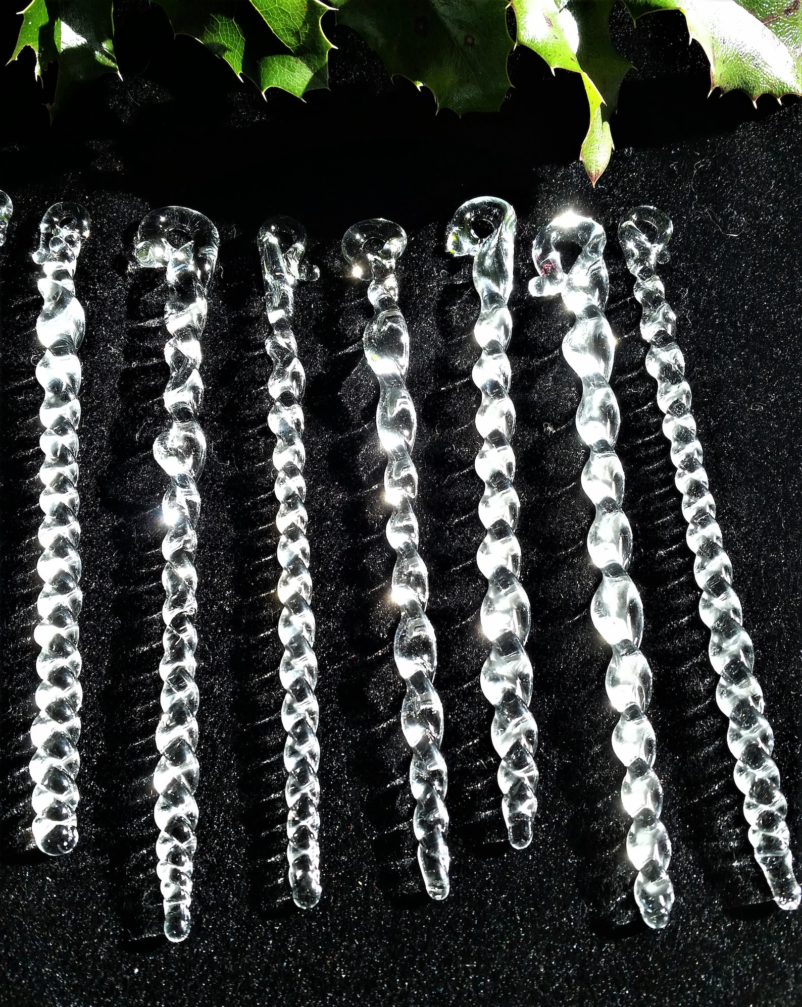 Beautiful Set of 10 Glass Icicles Add Glitter to Everything - Etsy