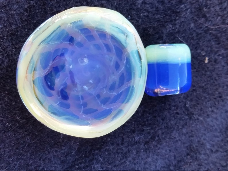 Black Light Reactive Glass Focal Pendant Bead With Blue and Green Bale ...