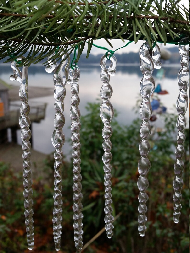 Beautiful Set of 10 Glass Icicles Add Glitter to Everything - Etsy