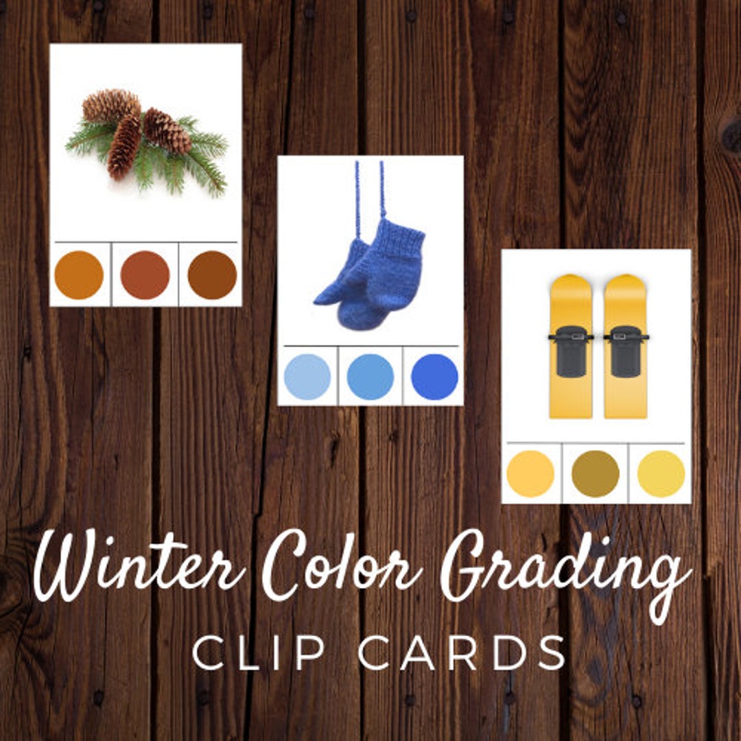 Winter Color Grading Clip Cards - Etsy