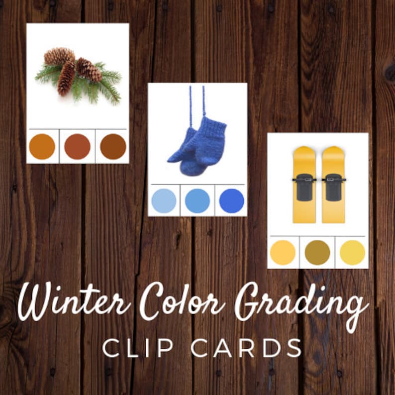 Winter Color Grading Clip Cards - Etsy